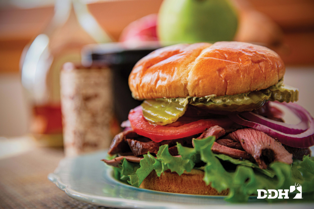 Roasted Venison Sandwich With Spinach Artichoke Spread