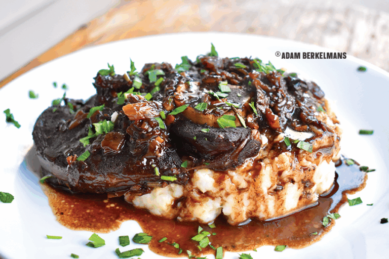 Recipe: Red Wine-Braised Venison “Leg Steak” With Potato and Celeriac Mash